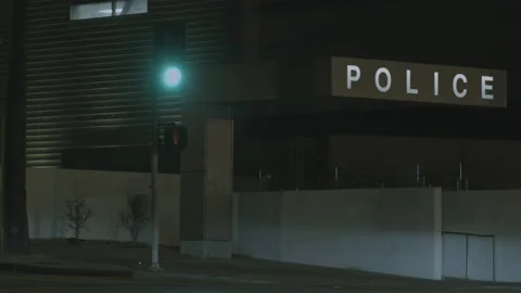 Exterior shot of a small police station ... | Stock Video | Pond5