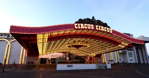 Exterior view of the Circus Circus Hotel... | Stock Video | Pond5