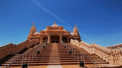 Exterior view of the famous BAPS Shri Sw... | Stock Video | Pond5