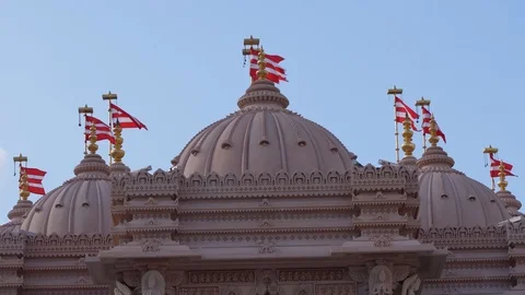 Exterior view of the famous BAPS Shri Sw... | Stock Video | Pond5