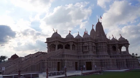Exterior view of the famous BAPS Shri Sw... | Stock Video | Pond5