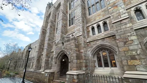 Exterior of Vintage Building in Yale Uni... | Stock Video | Pond5