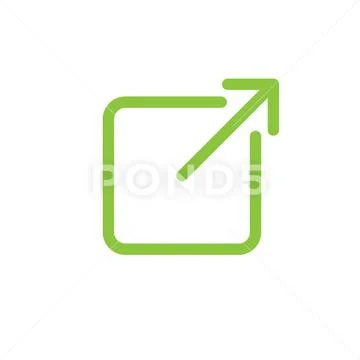 External Link Icon with Arrow and Box for leaving site Illustration ...