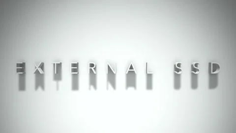 external ssd 3D title animation white te... | Stock Video | Pond5