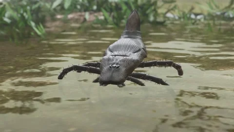 Extinct Eurypterid Megarachne in Swampy ... | Stock Video | Pond5