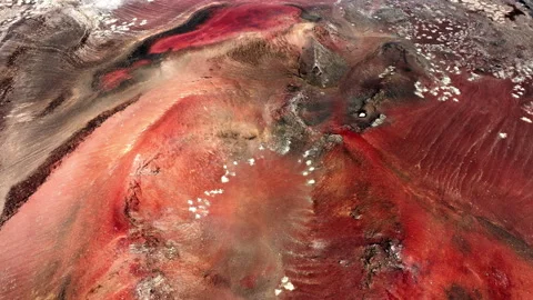 Extinct red volcano in Iceland. Unusual ... | Stock Video | Pond5