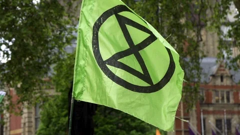 Extinction Rebellion Flag Waving During ... | Stock Video | Pond5