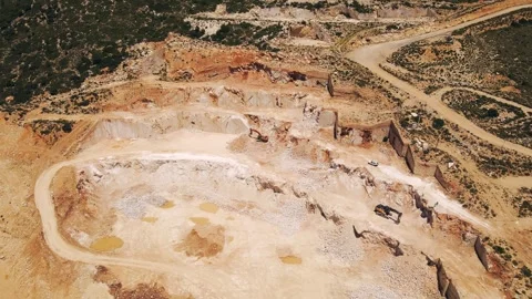 Extraction of marble stone in open marbl... | Stock Video | Pond5