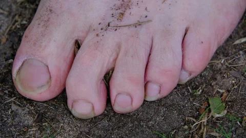 Extreme close up of barefoot toes with s... | Stock Video | Pond5