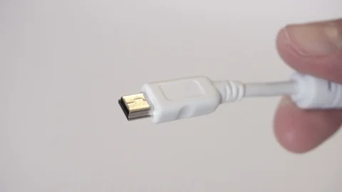 Extreme Close Up Holding a White USB Min... | Stock Video | Pond5
