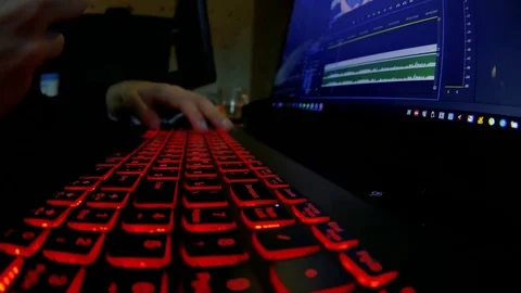 Extreme close-up of human hands on keybo... | Stock Video | Pond5