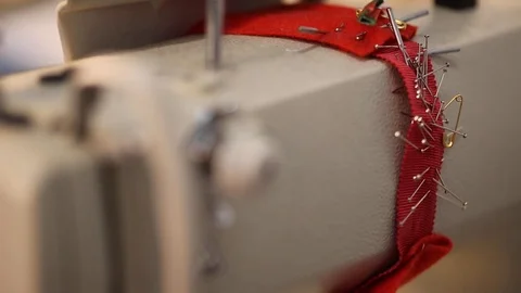 Extreme close up of an industrial sewing... | Stock Video | Pond5