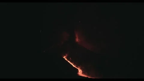 extreme eruption in 4k Dlog at night | Stock Video | Pond5