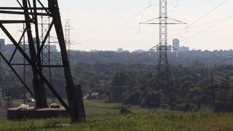 Extreme hot weather causes power transmi... | Stock Video | Pond5