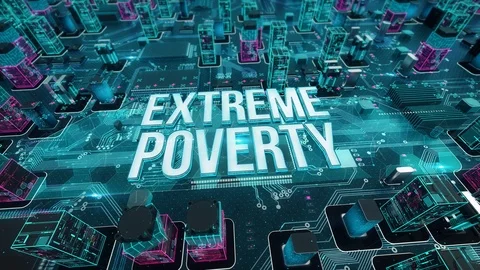 Extreme poverty with digital technology ... | Stock Video | Pond5