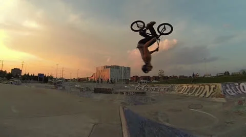 Extreme Sport BMX Biker Back Flip Trick ... | Stock Video | Pond5
