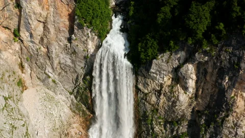 Extreme Water Cascade On Steep Cliff In ... | Stock Video | Pond5