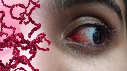 An eye with bacterial purulent conjuncti... | Stock Video | Pond5