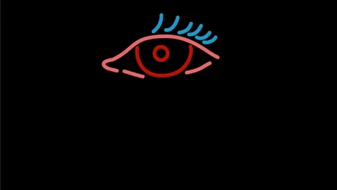 Eye Crying Tears Flowing Neon Sign 2D An... | Stock Video | Pond5