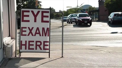 eye exam here writing text caption sandw... | Stock Video | Pond5