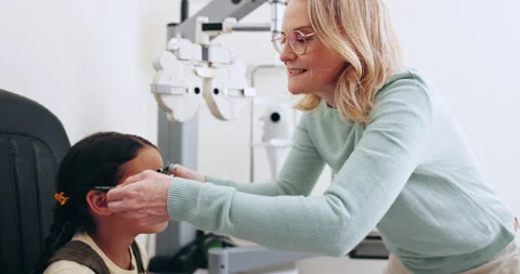 Eye exam, optometry and optician with fr... | Stock Video | Pond5
