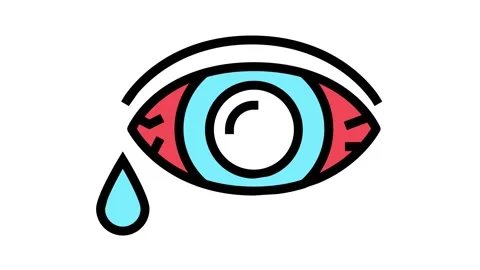 eye flowing tears color icon animation | Stock Video | Pond5