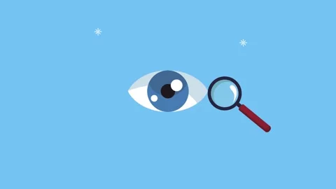 eye with magnifying glass animation | Stock Video | Pond5