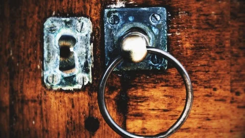 Eye Peeping Through Door Lock, Vintage S... | Stock Video | Pond5