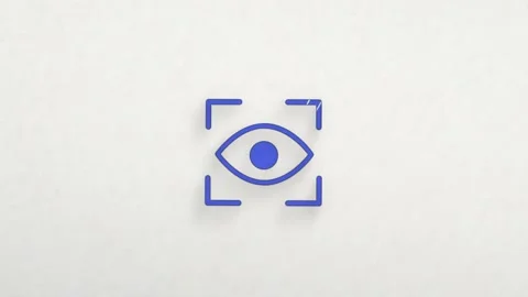 Eye scan icon with color drawing effect.... | Stock Video | Pond5