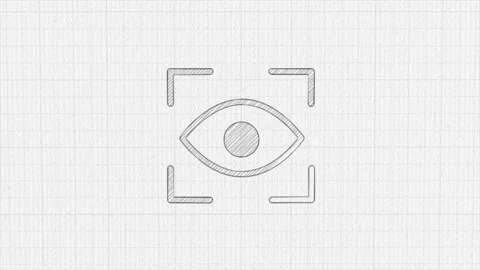 Eye scan icon with color drawing effect.... | Stock Video | Pond5