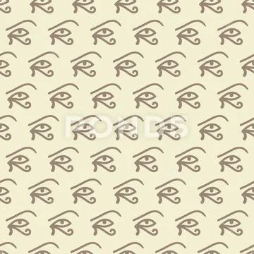 Eye of the sun Ra. Horus seamless pattern. Vector ancient Egyptian icon ...