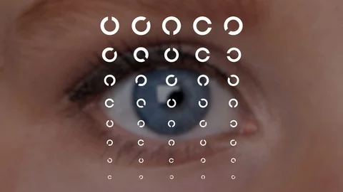 eye test with landoltring, determination... | Stock Video | Pond5