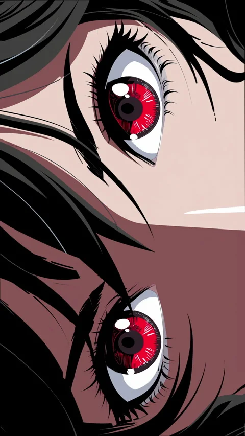 Eyes Blink anime girl with the red eyes | Stock Video | Pond5