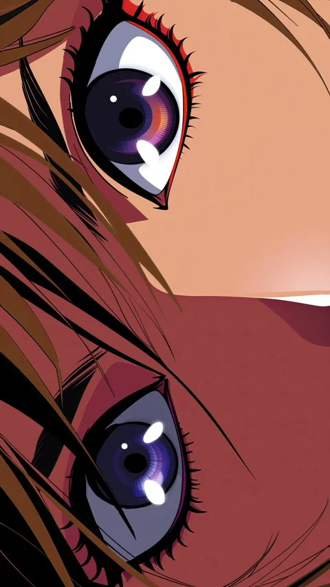 Eyes Blink anime girl with the red eyes | Stock Video | Pond5