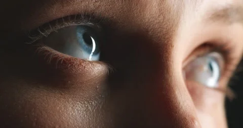 Eyes, vision and woman with thinking fac... | Stock Video | Pond5