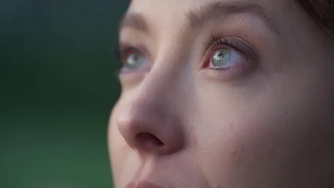 Eyes of a woman crying looking up | Stock Video | Pond5