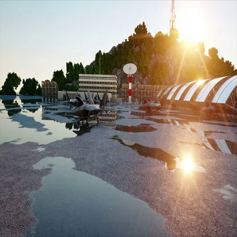 f 16 military fighter jet. military base... | Stock Video | Pond5