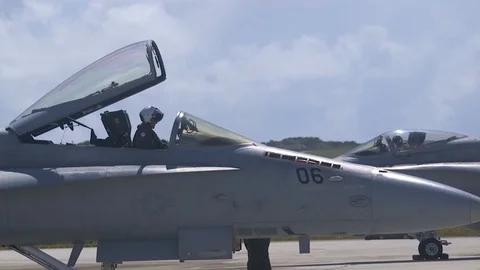 F/A-18 Hornet cockpit canopy closing on ... | Stock Video | Pond5