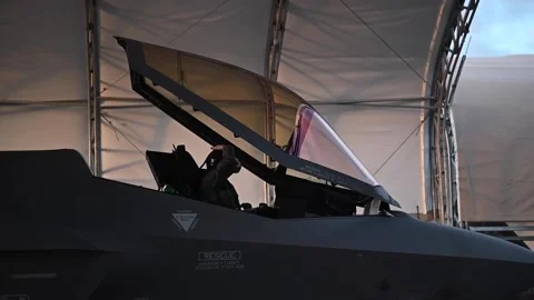 F-35A Lightning II canopy closing over p... | Stock Video | Pond5