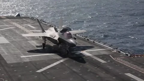 F-35B Lightning II lift fan door opening... | Stock Video | Pond5