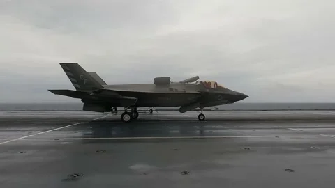 F-35C Lightning lift fan doors open prio... | Stock Video | Pond5