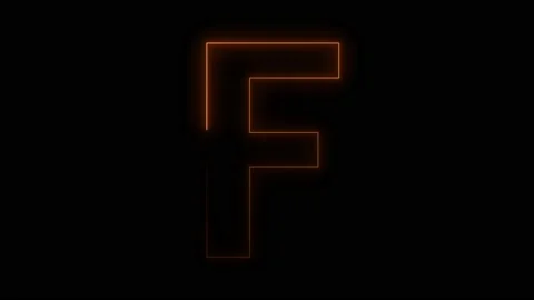 F Letter Yellow Neon Glowing Symbol on B... | Stock Video | Pond5