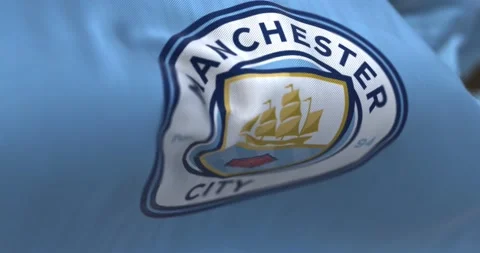 Fabric background with the Manchester Ci... | Stock Video | Pond5