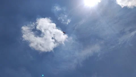 a fabric object flying in the air agains... | Stock Video | Pond5