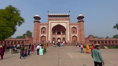 Fabulous Taj Mahal, entry Panorama of th... | Stock Video | Pond5