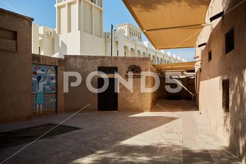 Facade of Arabic Calligraphy House (Arabic: Daral Khatt Alarabi) in Al ...