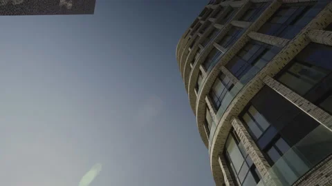 the facade of brick high-rise apartment ... | Stock Video | Pond5