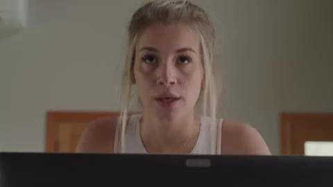 The Face of an Active Woman as She Works... | Stock Video | Pond5