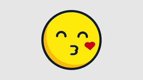 Face Blowing a Kiss Animated Emoji on a ... | Stock Video | Pond5