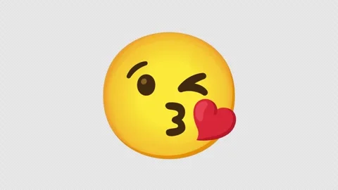 Face Blowing a Kiss Emoji Animated on a ... | Stock Video | Pond5